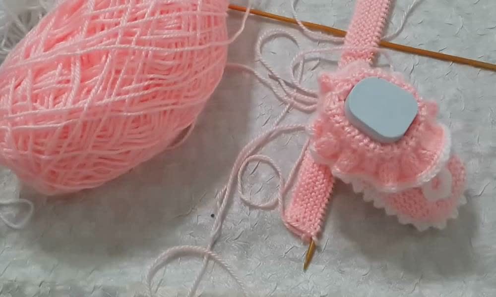 「母婴针织DIY」花边婴儿宝宝鞋的钩织方法(步骤2-2)