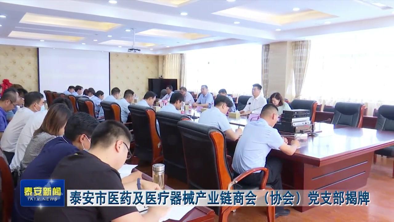 TATV视频丨泰安市医药及医疗器械产业链商会(协会)党支部揭牌