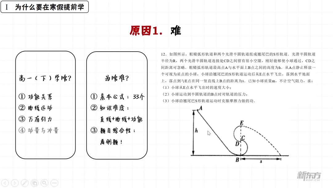 新东方高一物理寒假课程介绍