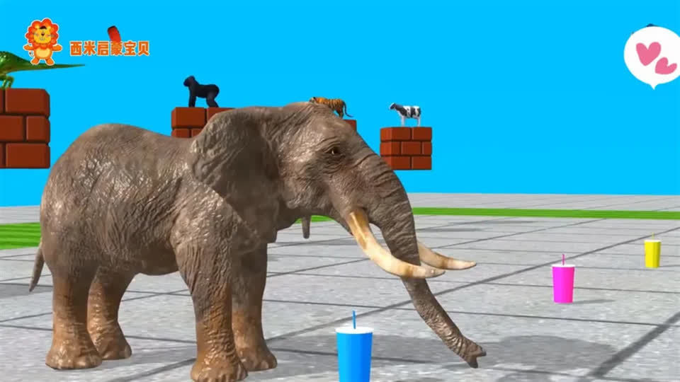 早教动画小动物们穿过喷泉会变身成什么呢太有趣啦趣味英语