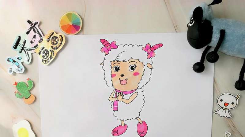 漂亮美羊羊,儿童简笔画教学,小天才画室