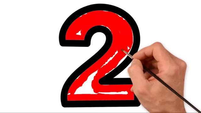 简笔画:橙色的数字宝贝,真漂亮