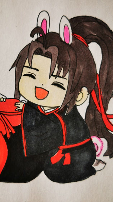 爸爸画的魏无羡VS我画的魏无羡