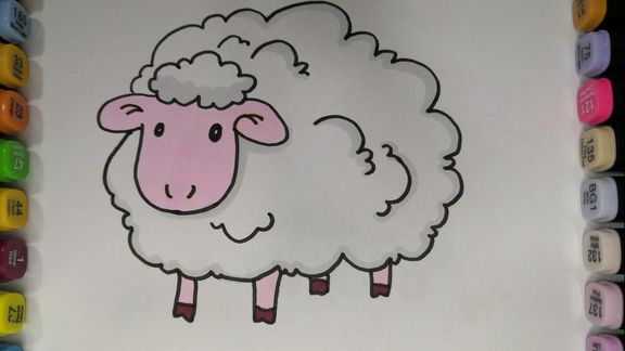超级简单的小绵羊简笔画,零基础也能学会哦,快动手画起来吧