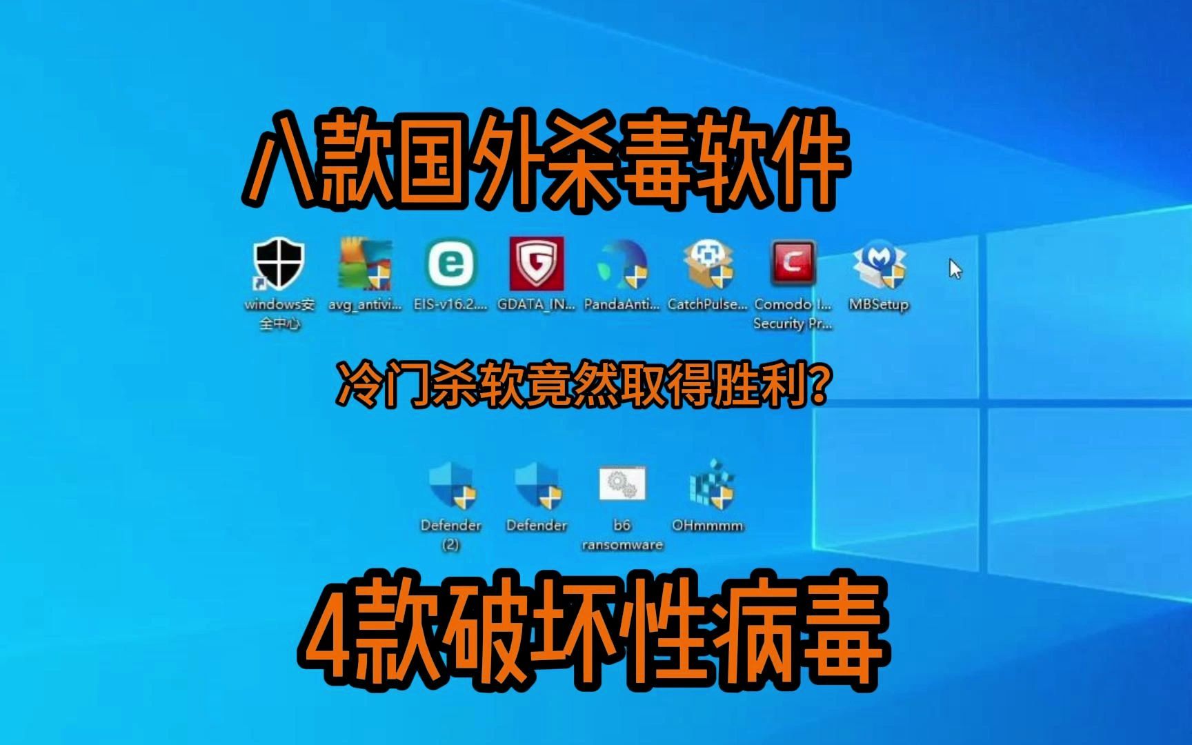 什么?冷门杀软超常发挥?八款国外杀毒软件vs4个病毒,被打的片甲不留?