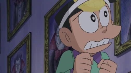 哆啦A梦:大家潜入了吸血鬼城堡,胖虎胆子大一马当先