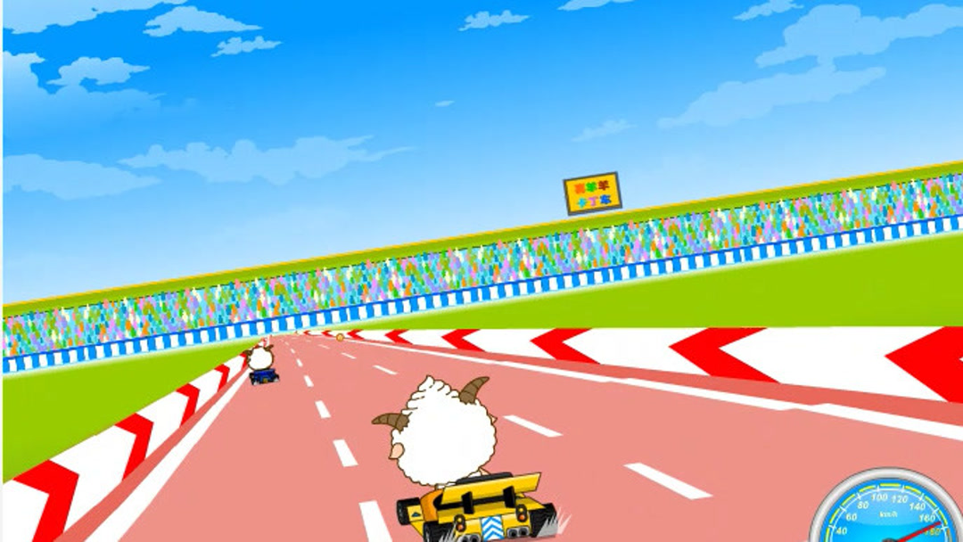 喜羊羊卡丁车 灰太狼竟然想要超我车游戏