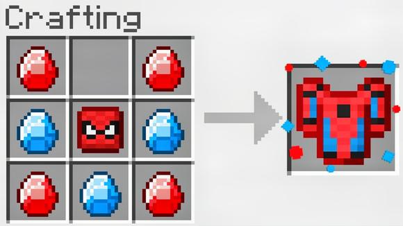 我的世界合成:小天合成蜘蛛侠盔甲,变身吐丝少年,拯救世界!