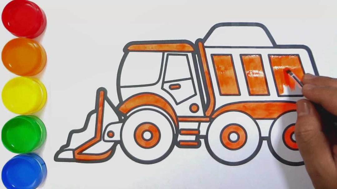 儿童益智画画:画一辆垃圾收集车