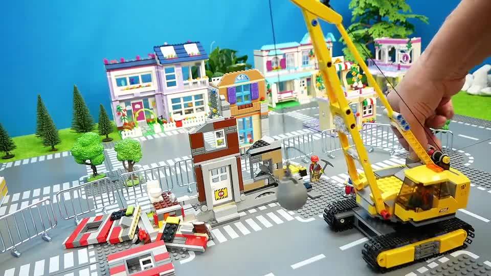 乐高汽车工程车大大轮船模型玩具