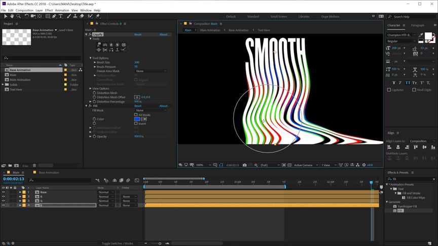 【After Effects教程】AE制作液体融化字体效果