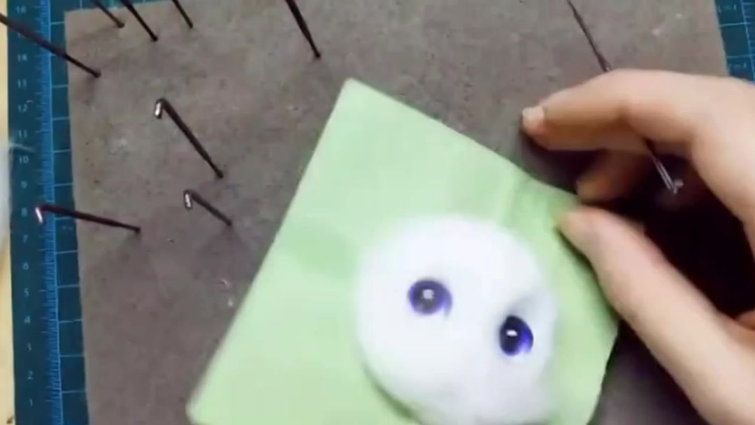 羊毛毡制作视频 萌萌折耳猫羊毛毡教程