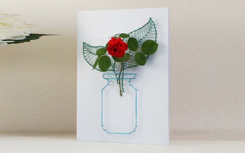 钉子绕线画-花瓶视频