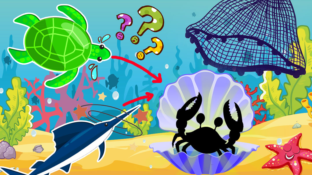 跟着轮船先生一起去大海里认识鲨鱼螃蟹等海洋动物