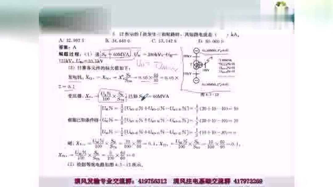 3.2短路电流计算-对称短路计算真题