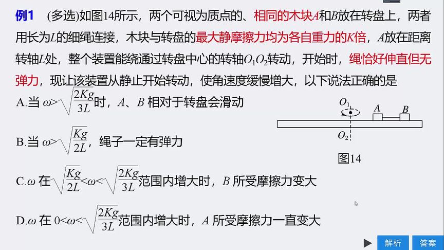 高一物理必修2 圆周运动中的临界问题(二)
