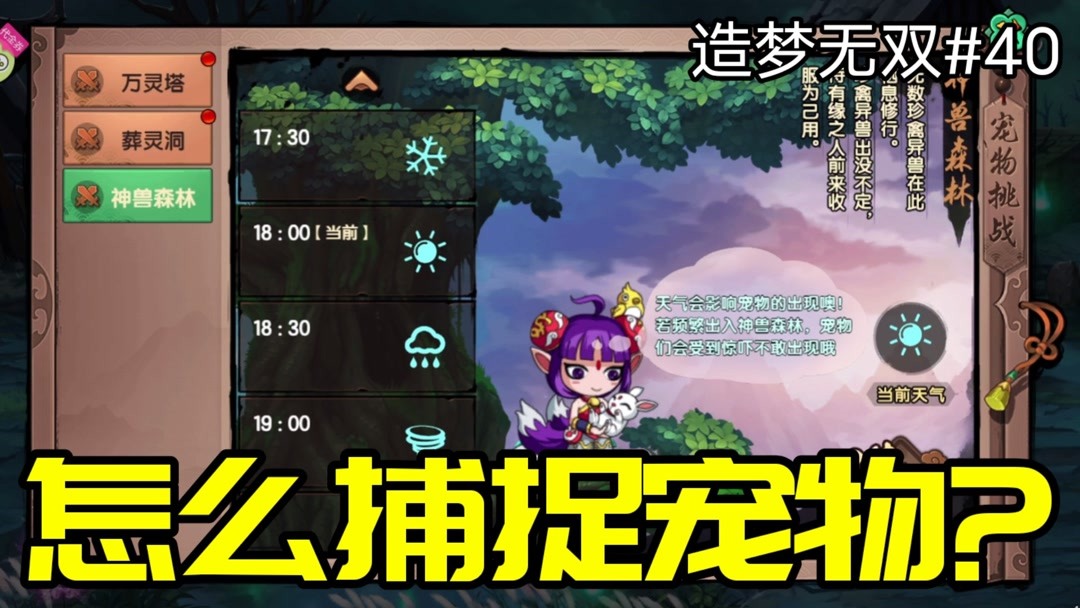 造梦无双晓海:神兽森林,怎么捕捉宠物?跑了半天没遇见!