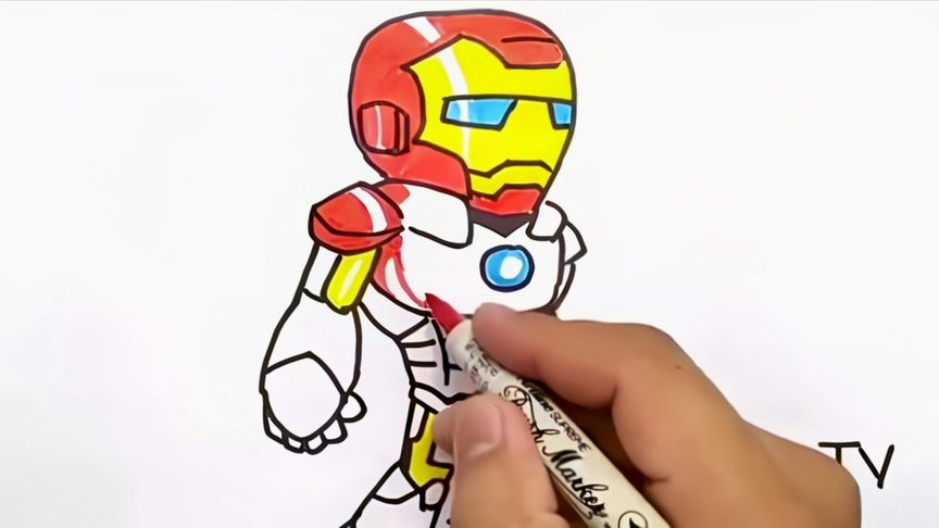 [儿童绘画] 如何教孩子们画出钢铁侠