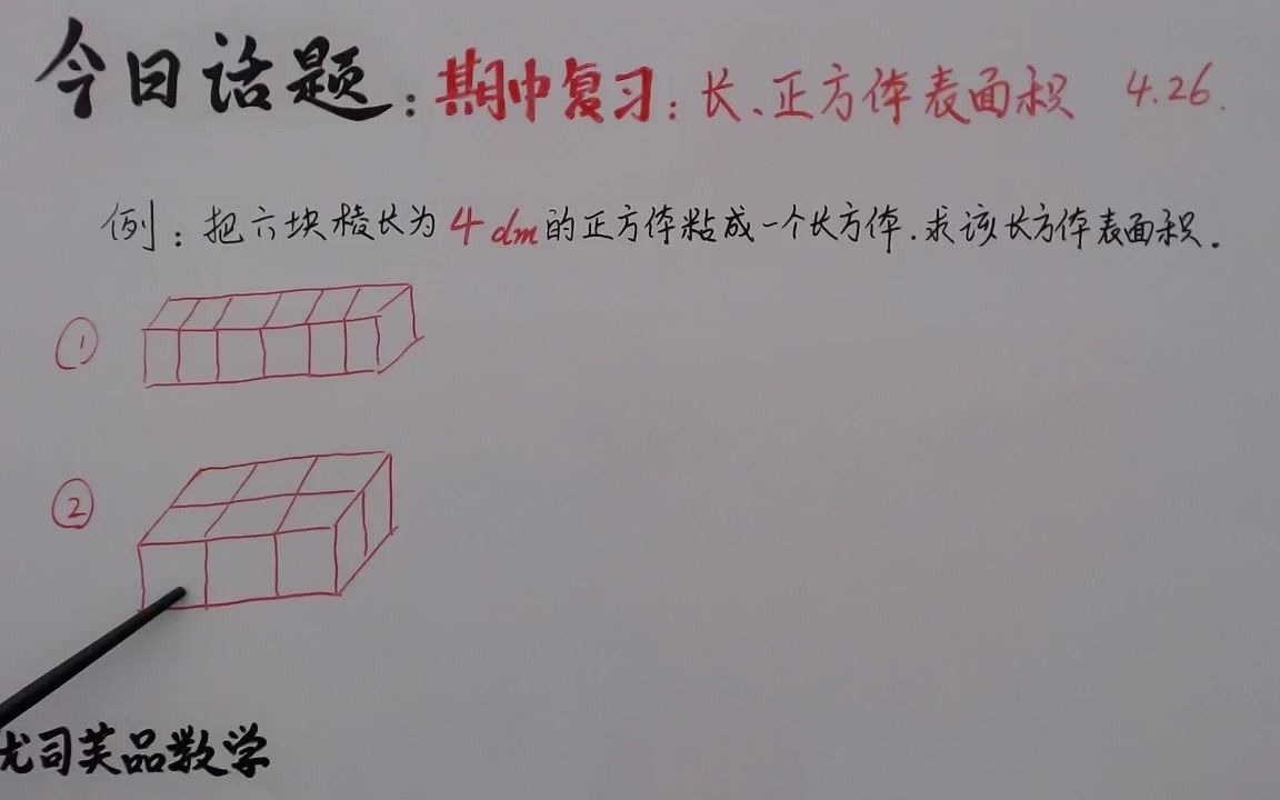 2021五年级数学下册期中复习:长、正方体表面积,优司芙品数学