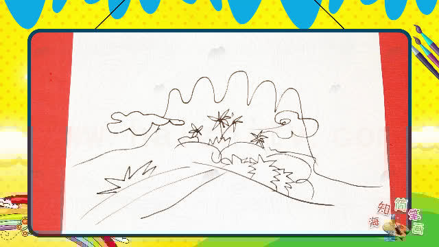 手绘生活简笔画之画五指山