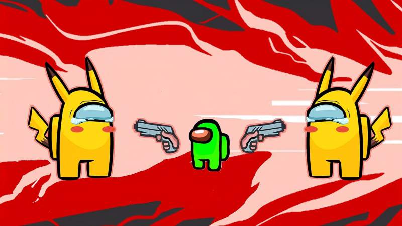 AmongUs我们之中游戏 皮卡丘使用亿万伏特破坏了引擎室