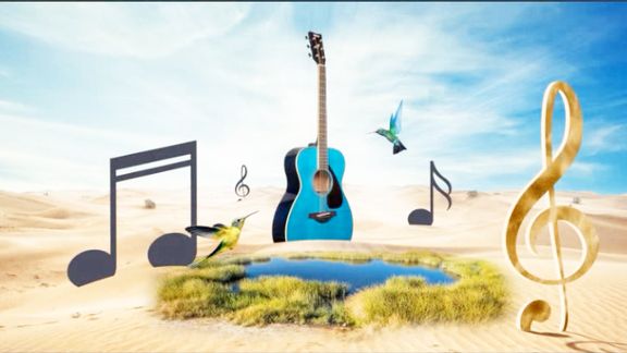 平面设计学习PS小白入门教程 PS零基础制作“沙漠之音”海报合成