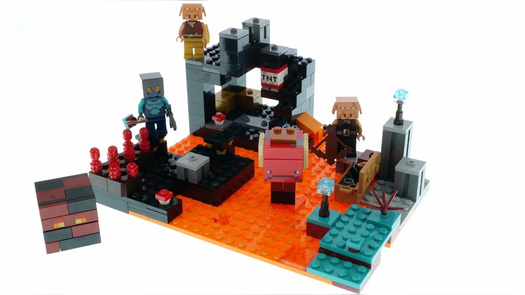 拼搭乐高我的世界21185 下界堡垒