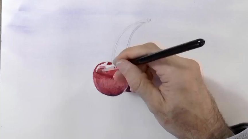 原来樱桃是要这样画才对,难怪我一直画不好!我错了!