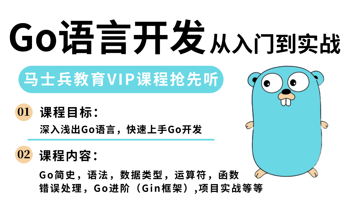 ...开始一直讲到Gin框架+WebSocket实战IM通信系统(马士兵golang进阶)