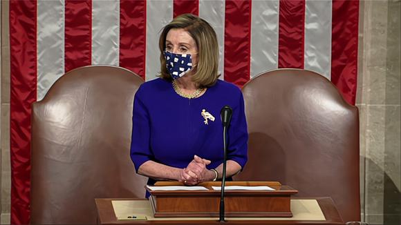 佩洛西:国会认证拜登胜选 向世界展示它不会退缩
