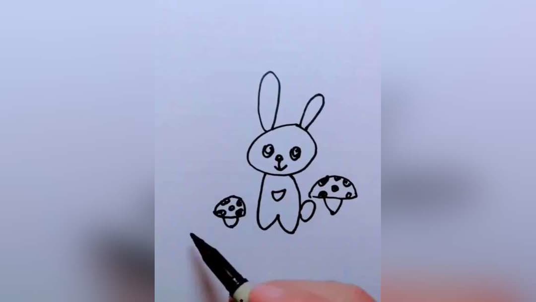 儿童学画画,简单画小兔子