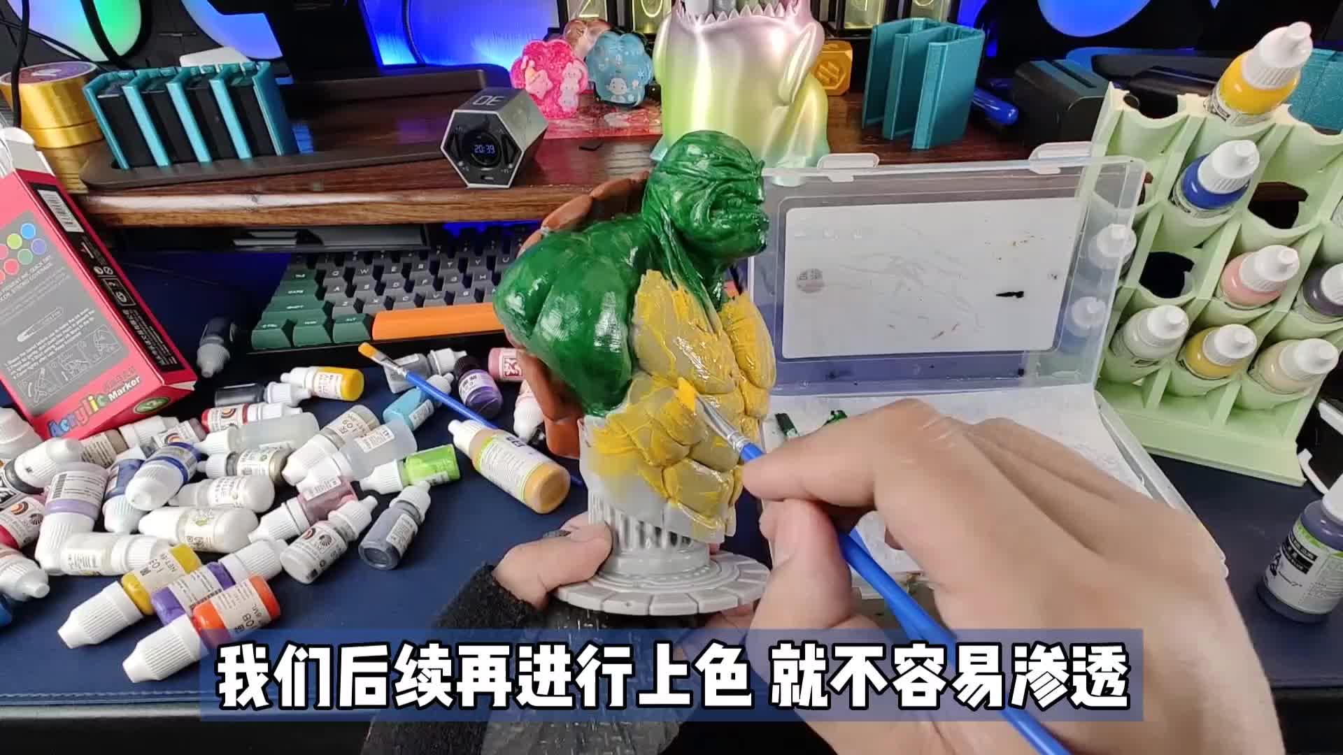 3D打印模型上色教程:水性漆篇!快速上色FDM打印机在家做手办~