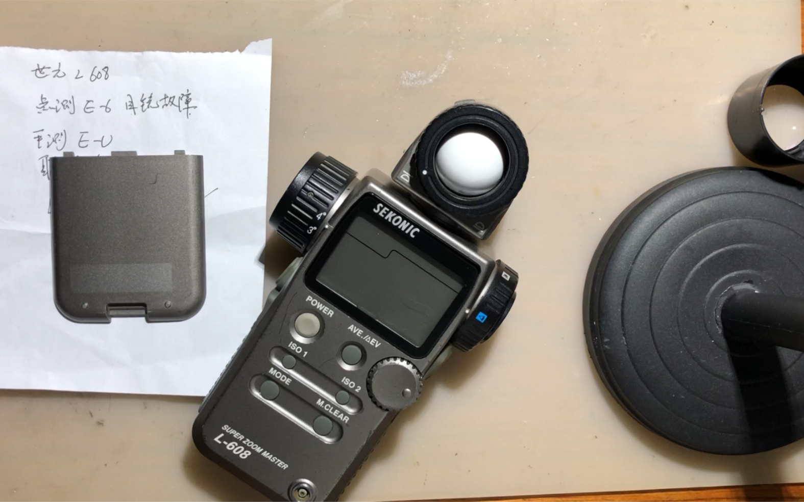 sekonic/世光 L-608 测光表维修理保养点测报错E-U 目镜有遮挡