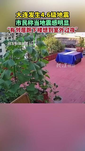 8月23日,大连发生4.6级地震,市民称当地震感明显:"有邻居跑下楼想到.
