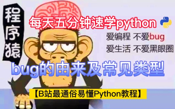 每天五分钟速学python:bug的由来及常见类型【python入门小白必备】