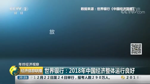 [经济信息联播]年终经济观察 世界银行:2018年中国经济整体运行良好