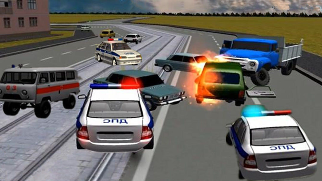 【永哥玩游戏】警车警察救护车模拟器 警察驾驶警车救护城市救援