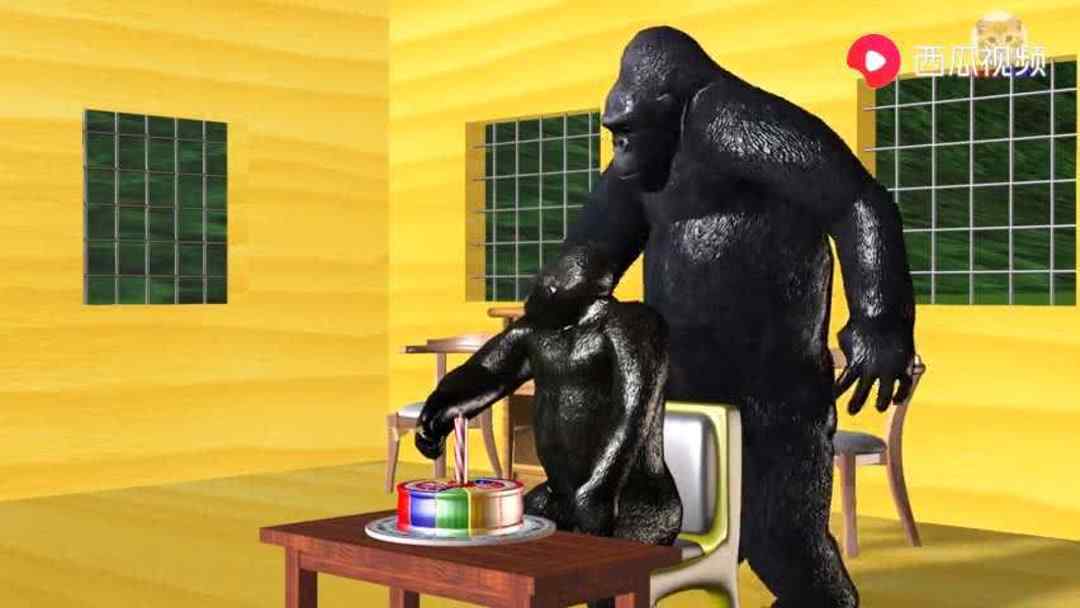 益智动画英语启蒙,小动物们都来参加小猩猩的生日聚会