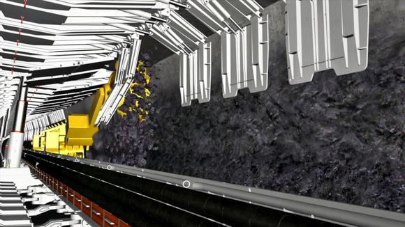 动画视频模拟8.8米超大采高智能综采工作面采煤现场全流程