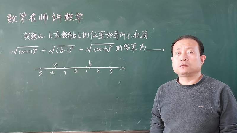数轴和二次根式综合题,初中八年级数学化简求值,去绝对值很关键