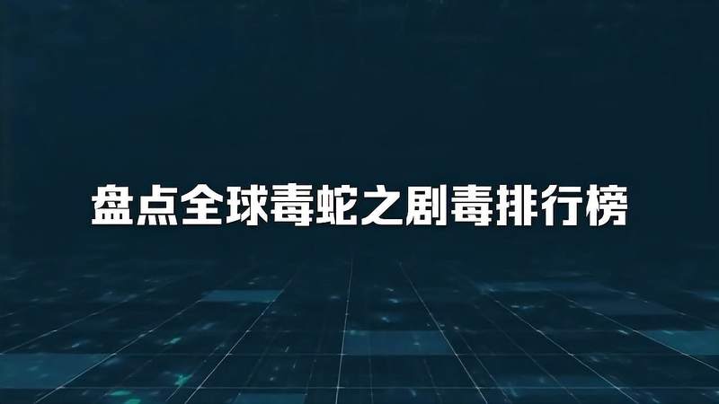 盘点全球毒蛇之剧毒排行榜