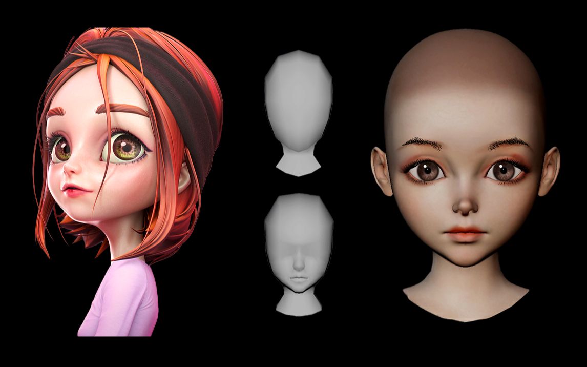 【MAYA人物建模】大眼卡通小女孩人物模型制作,超详细五官布线讲解...