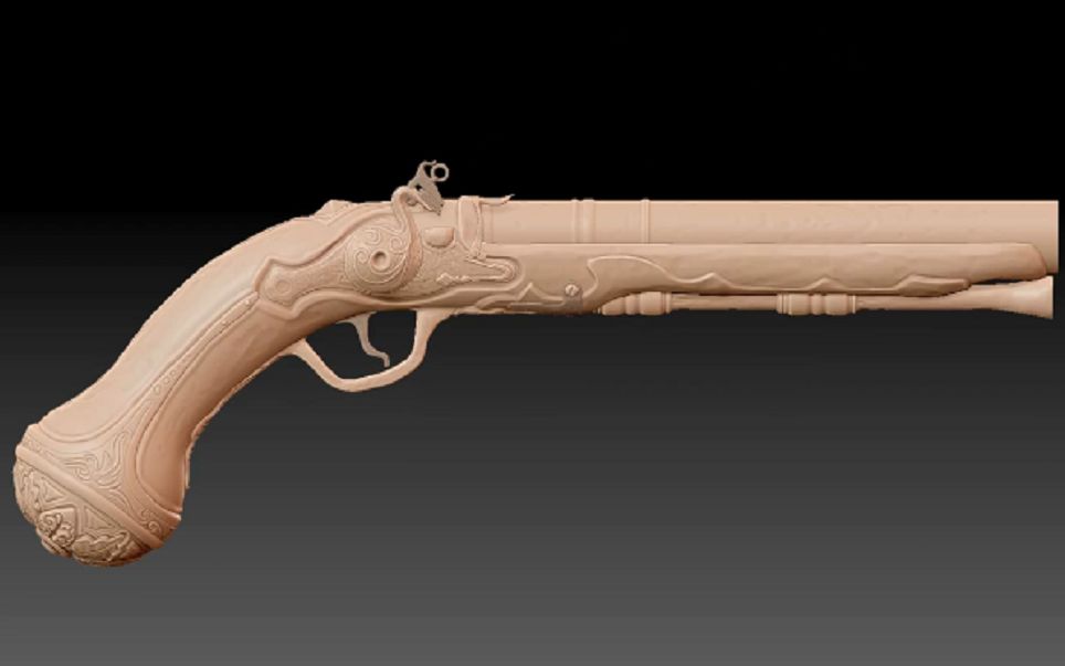 游戏建模硬核教学,极具质感的手枪模型制作过程