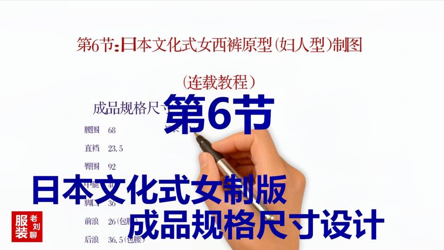 6:日本文化式女裤制版,成品规格尺寸设计,前直裆及前臀围绘制