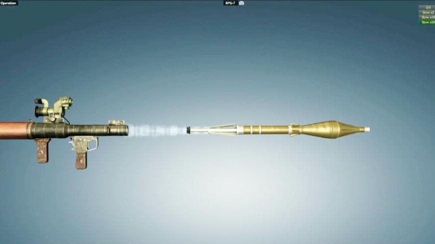 游戏演示RPG-7式40mm火箭筒的工作原理,苏联造