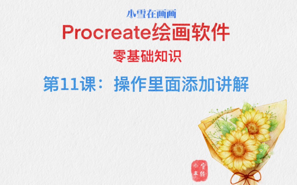 第11课,ipad绘画教程,procreate软件基础知识,谢谢操作里面添加讲解