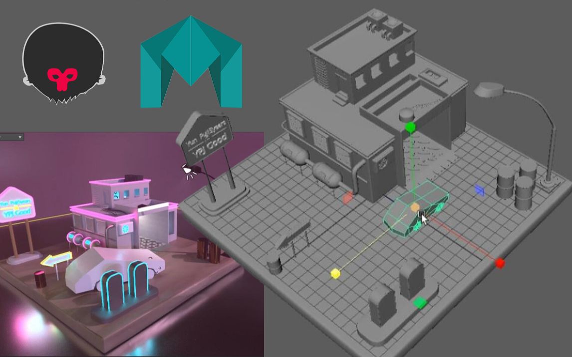 【maya建模】简单小房子模型制作+材质渲染,次世代场景建模思路教学