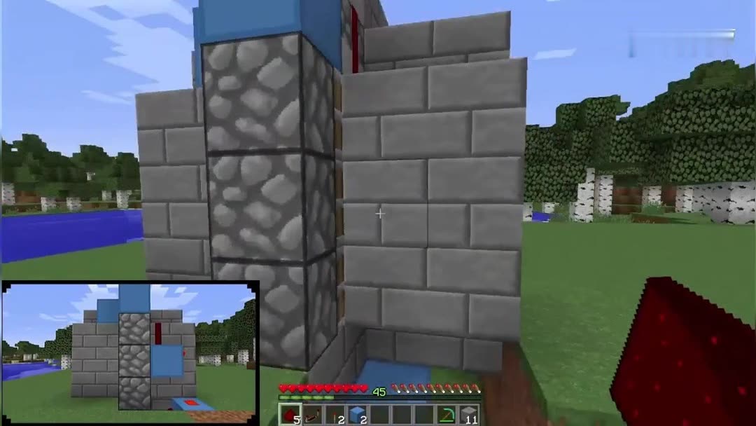 我的世界:如何制作一扇自动岩浆门 教程视频