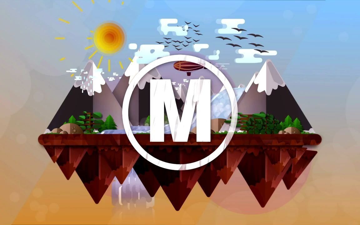 可爱的弹出式卡通动画风景Logo AE模板