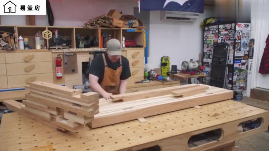 实拍美国木工一人加工制作木桌的全过程,这工艺比工厂还强
